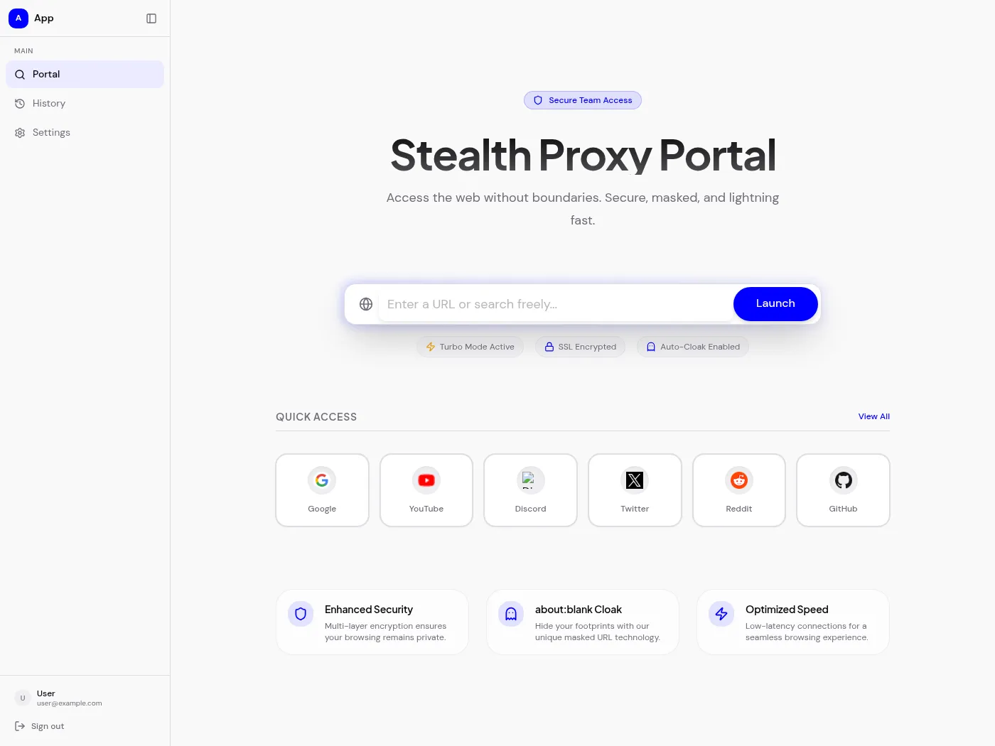 Stealth Proxy Portal