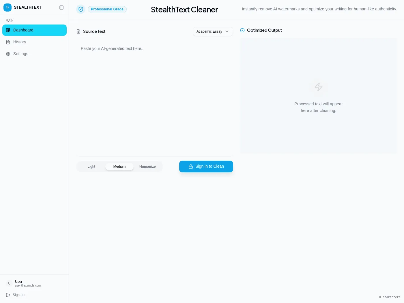 StealthText Cleaner