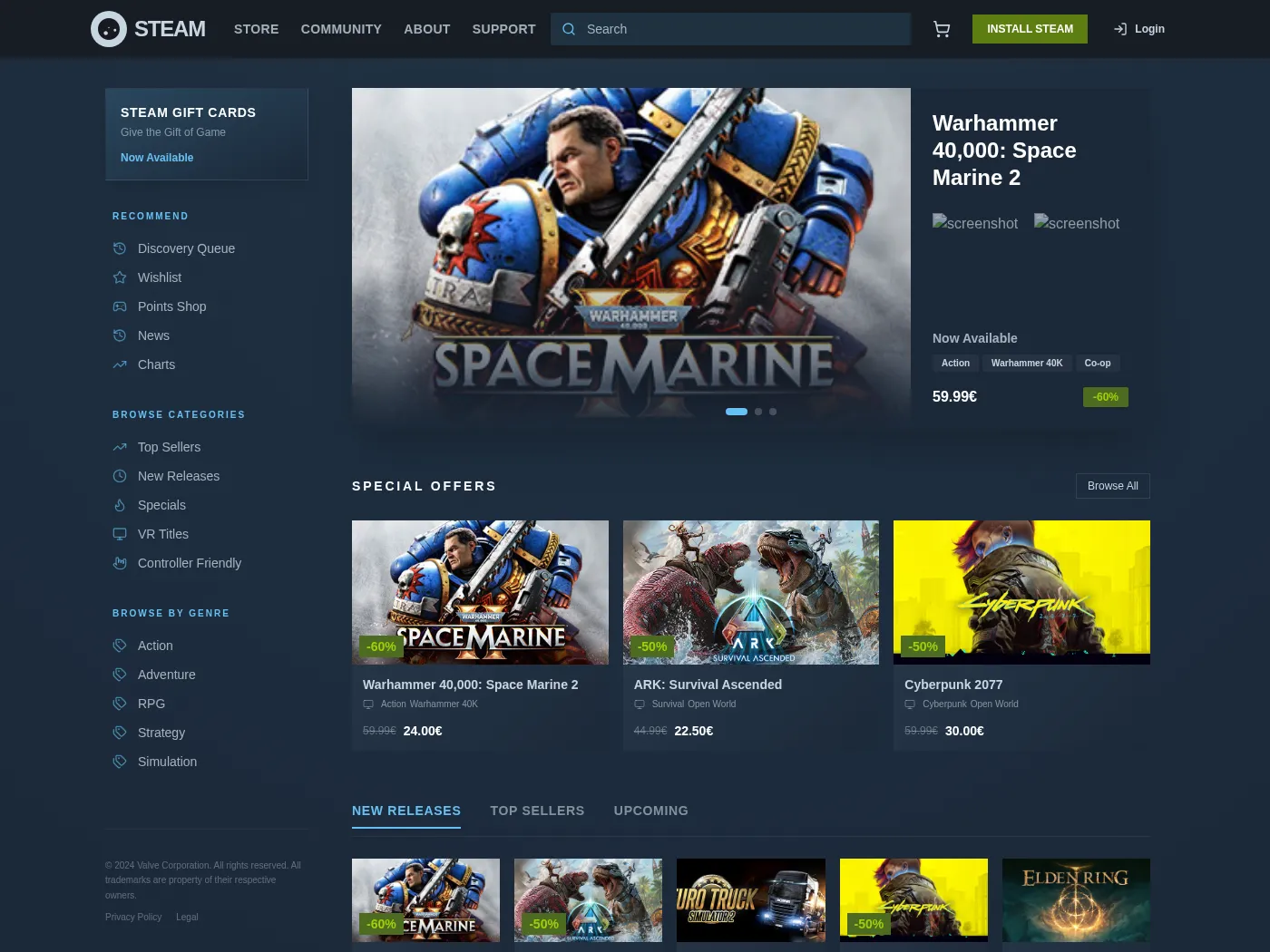 Steam Game Store Clone