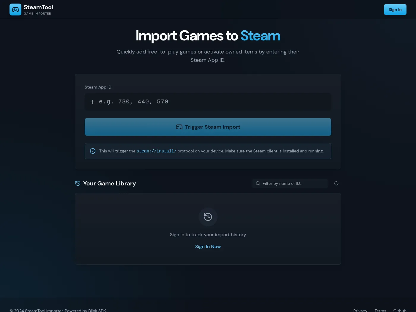 Steam Game Importer