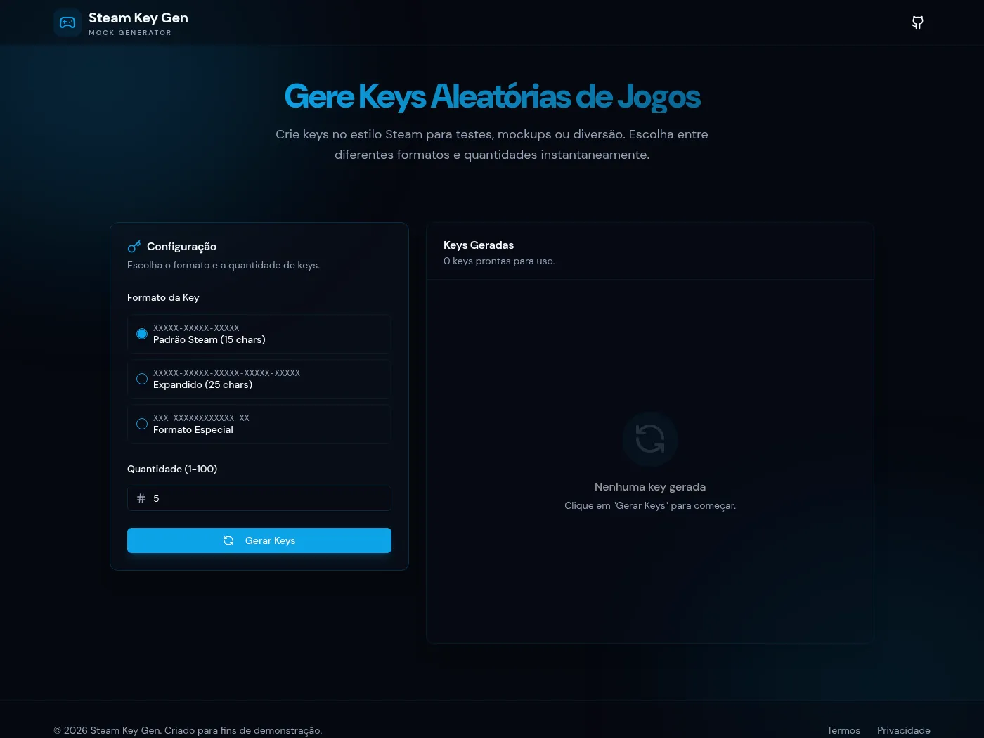 GERADOR DE KEY SIX