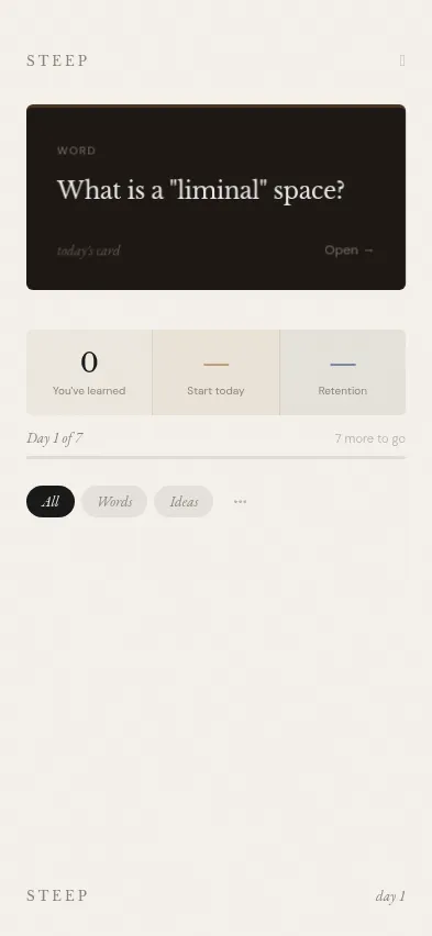 Steep: Quiet Learning App