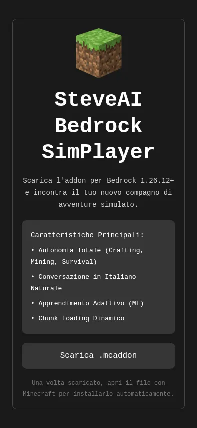 SteveAI Bedrock SimPlayer