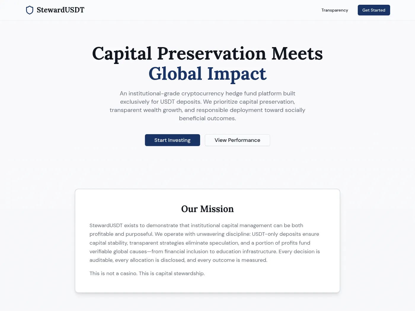 StewardUSDT Platform