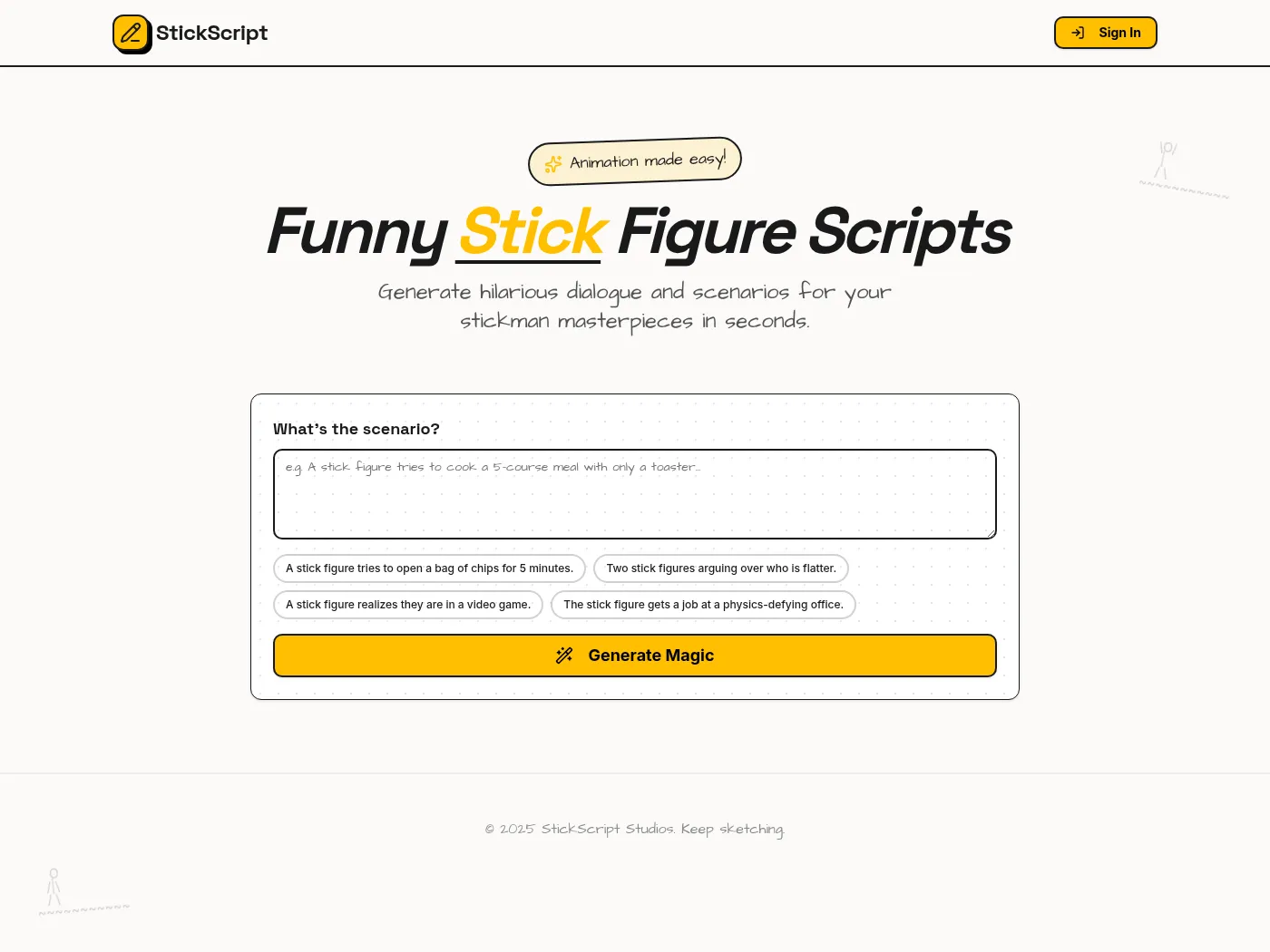 Stick Figure Video Scriptor