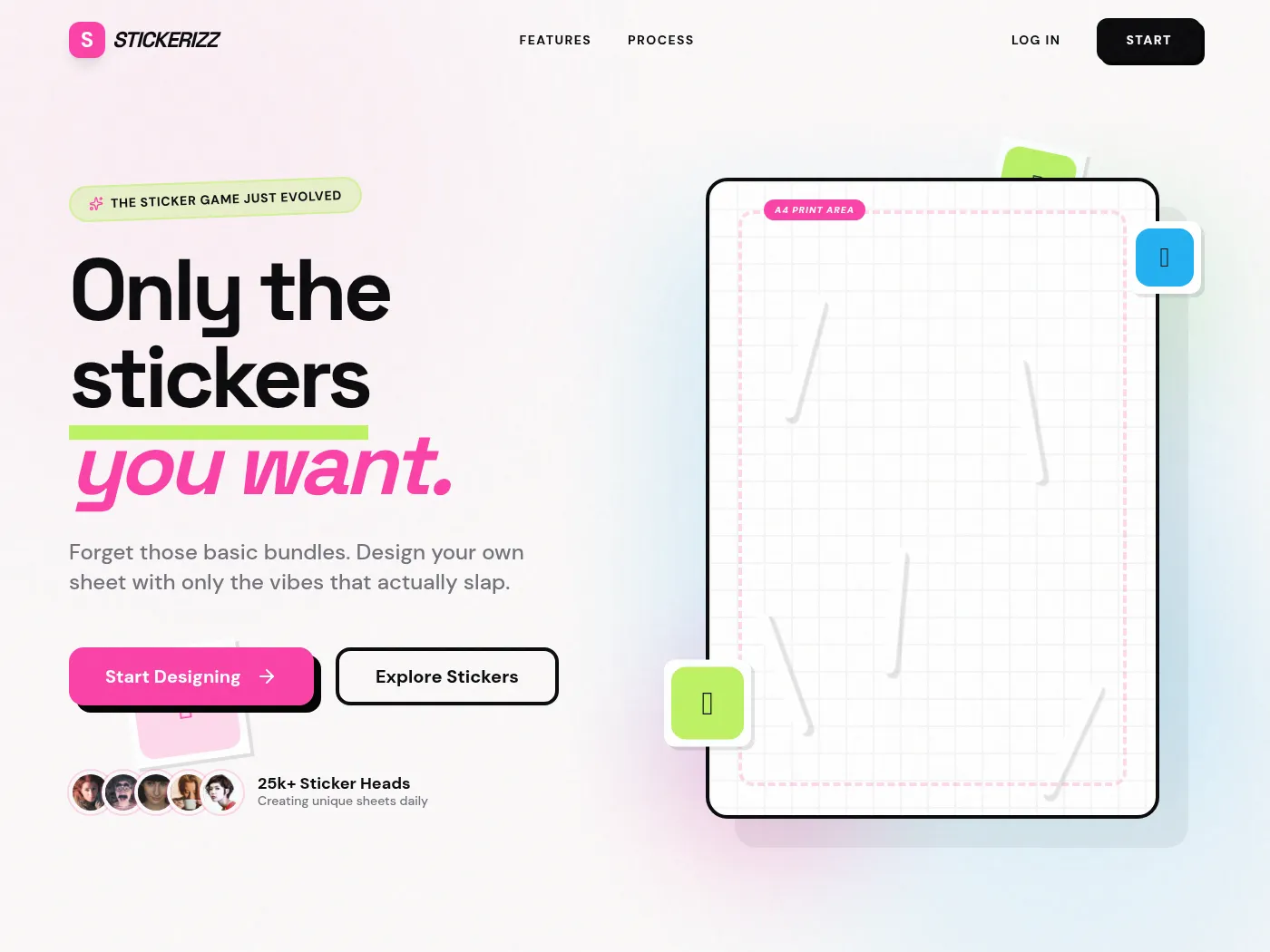 Stickerizz Landing Page