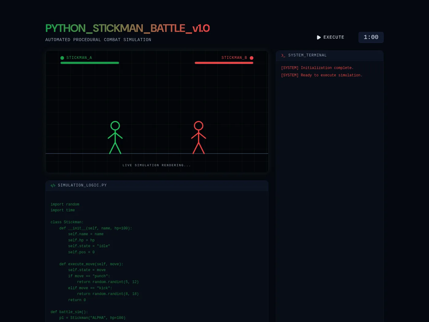 Python Stickman Battle