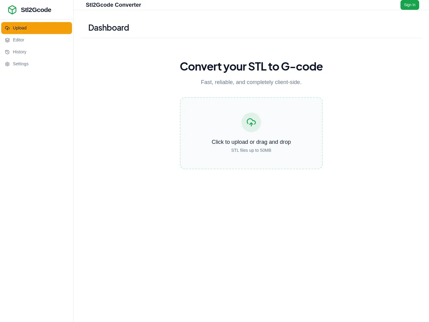 Stl2Gcode Converter