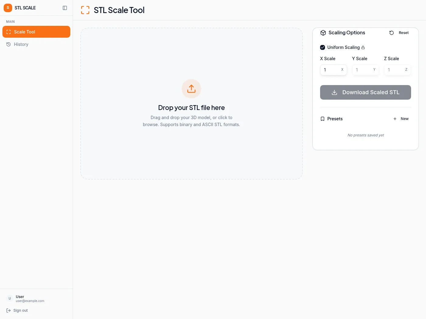 STL Scale Tool