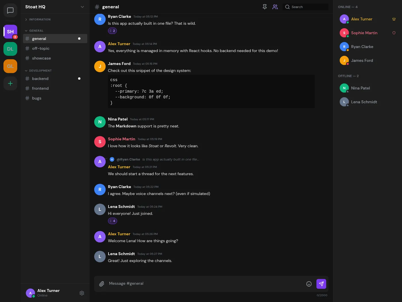 Stoat React Messenger