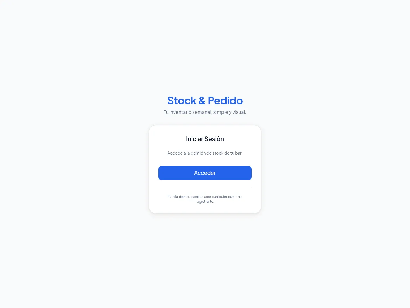 Stock & Pedido Demo