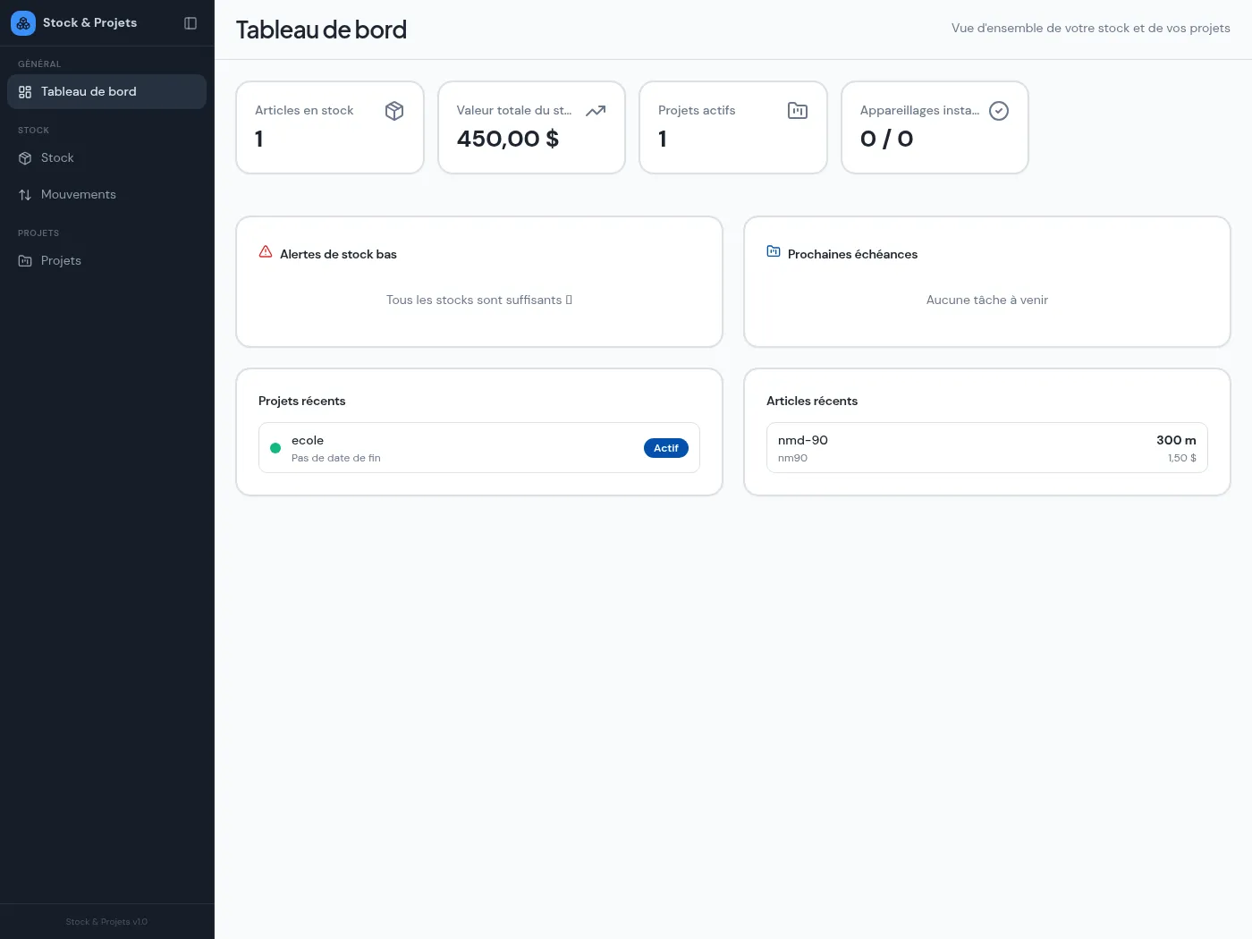 Stock & Project Tracker