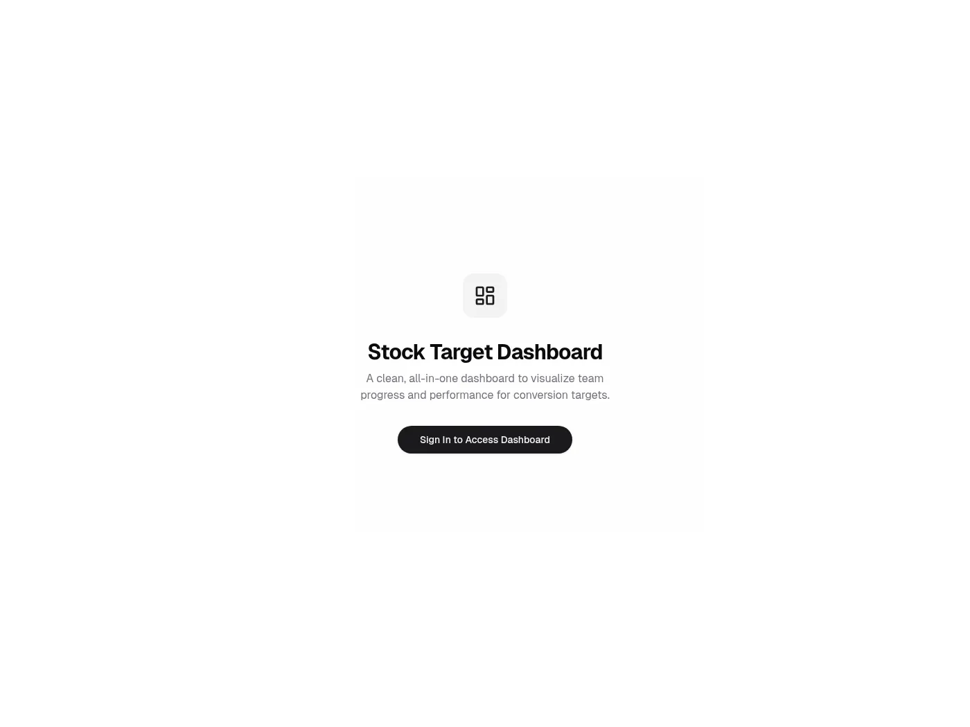 Team Stock Target Dashboard