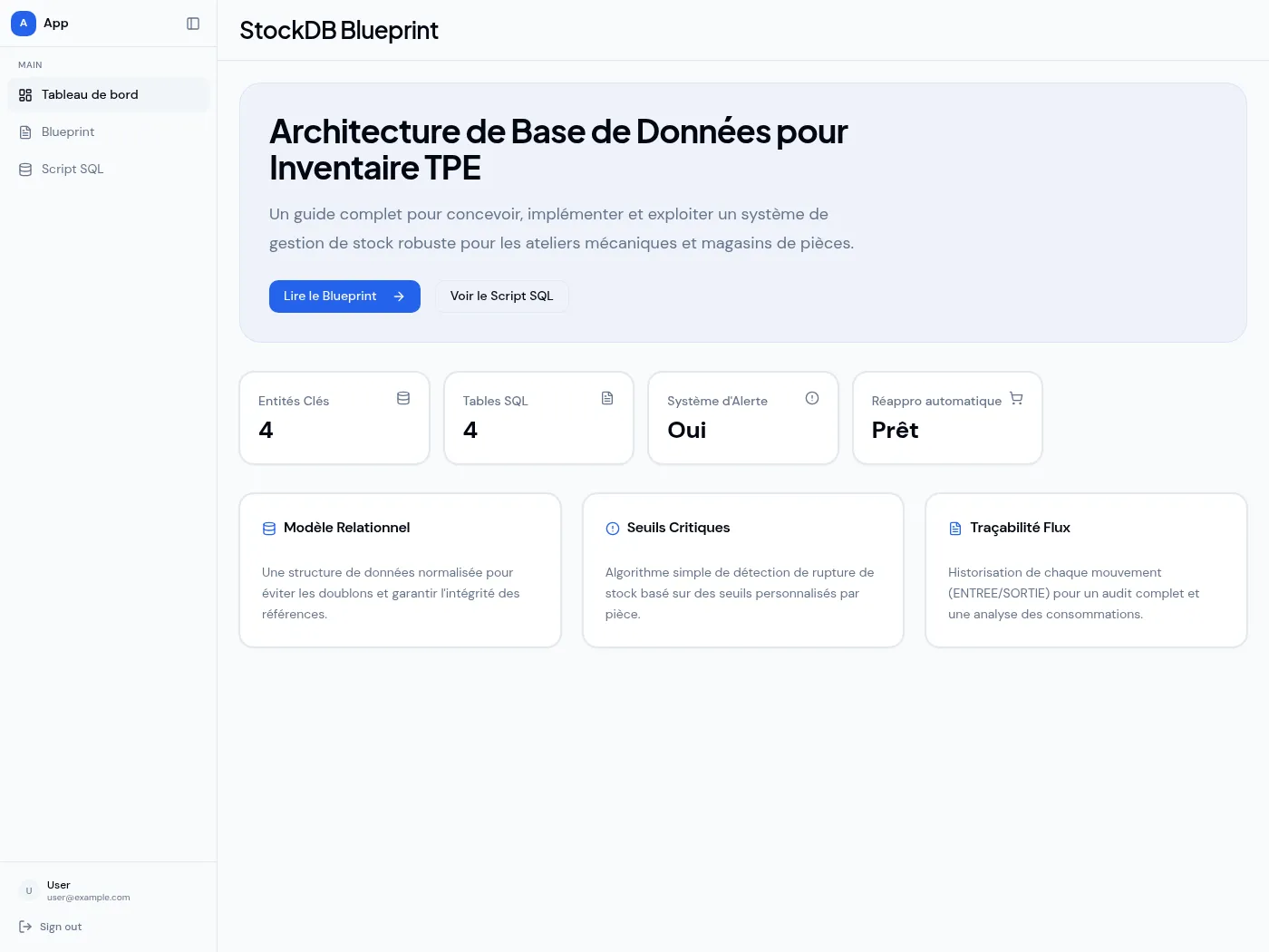 StockDB Blueprint