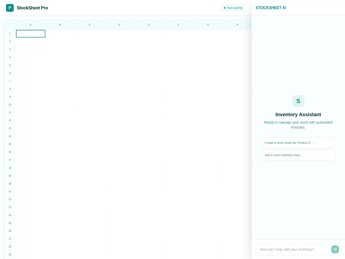 StockSheet Pro