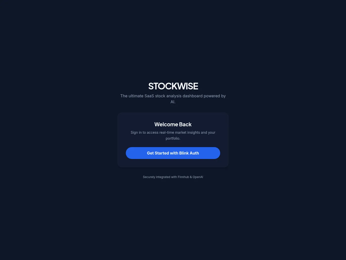 StockWise Analytics Dashboard