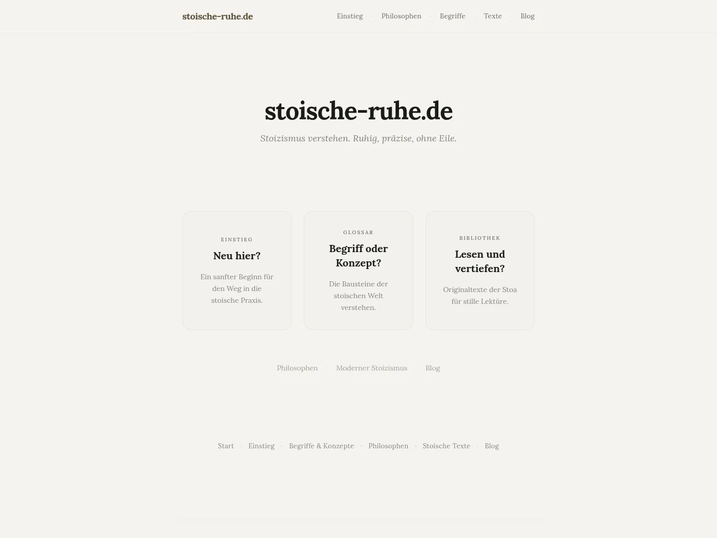 Stoische Ruhe Web