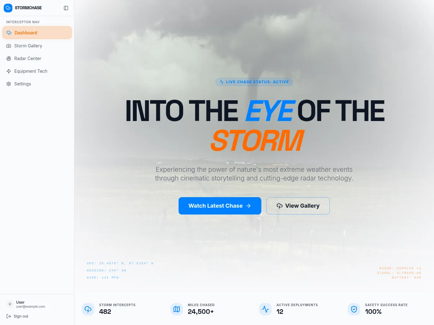 StormChase Cinematic Site