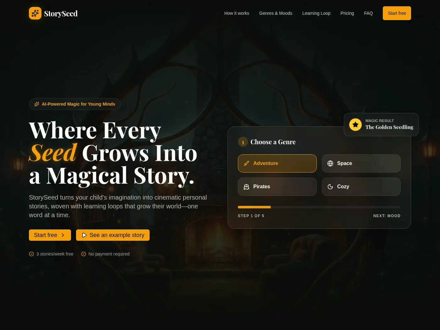 StorySeed Landing Page
