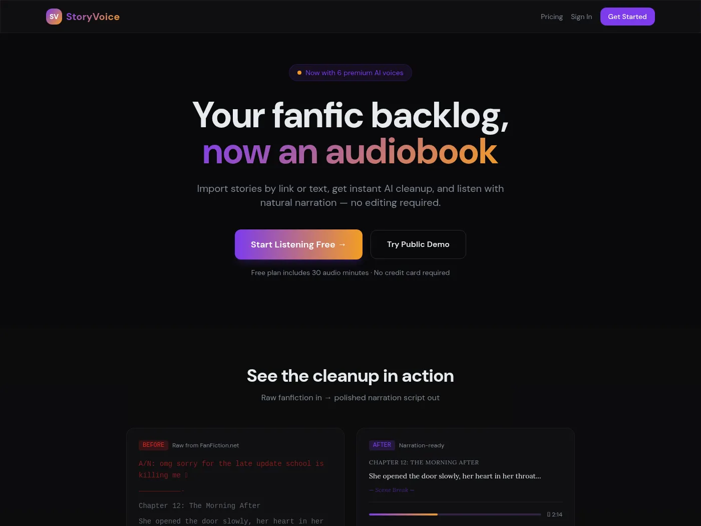 StoryVoice Audiobook SaaS