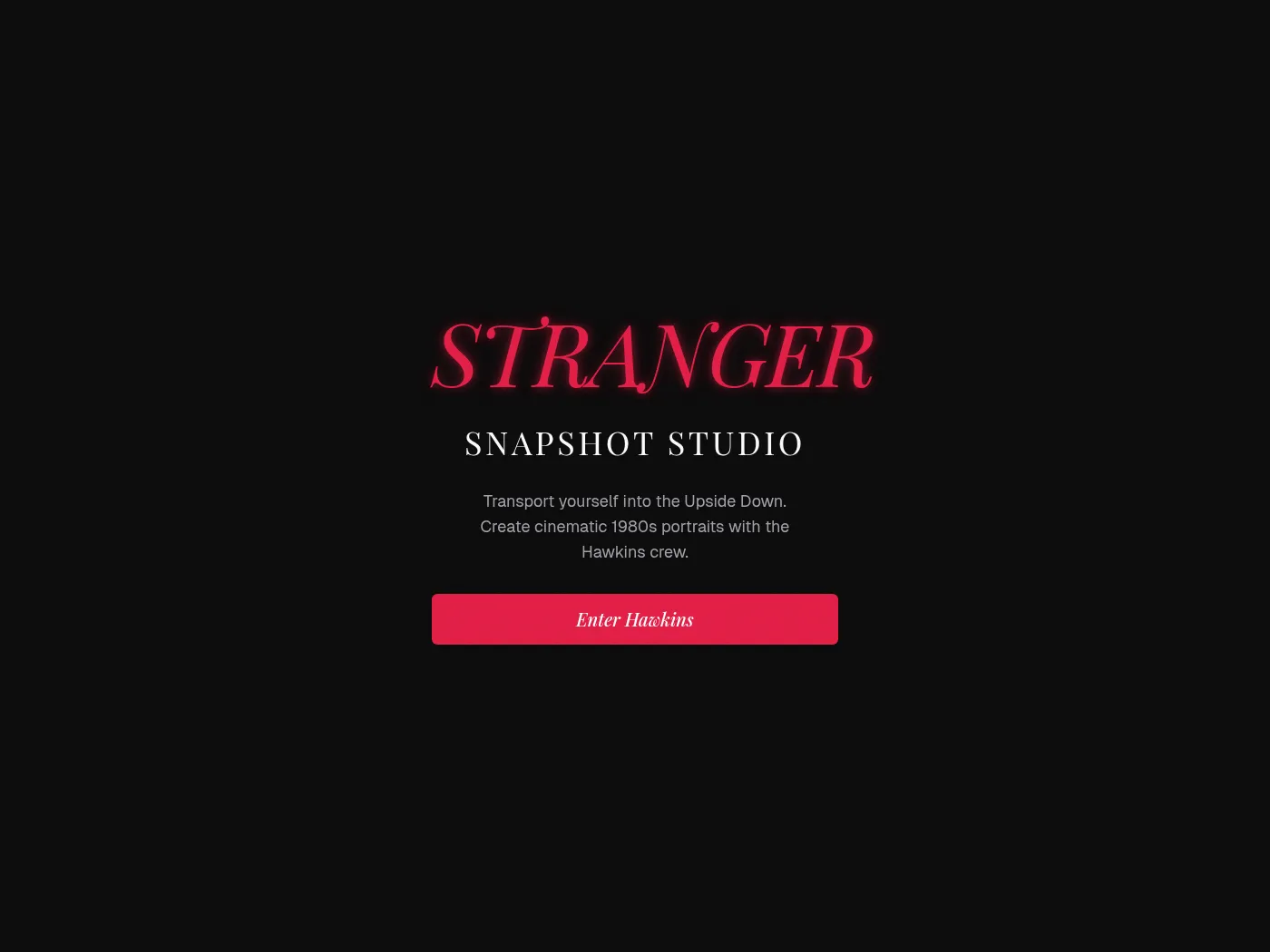 Stranger Snapshot Studio