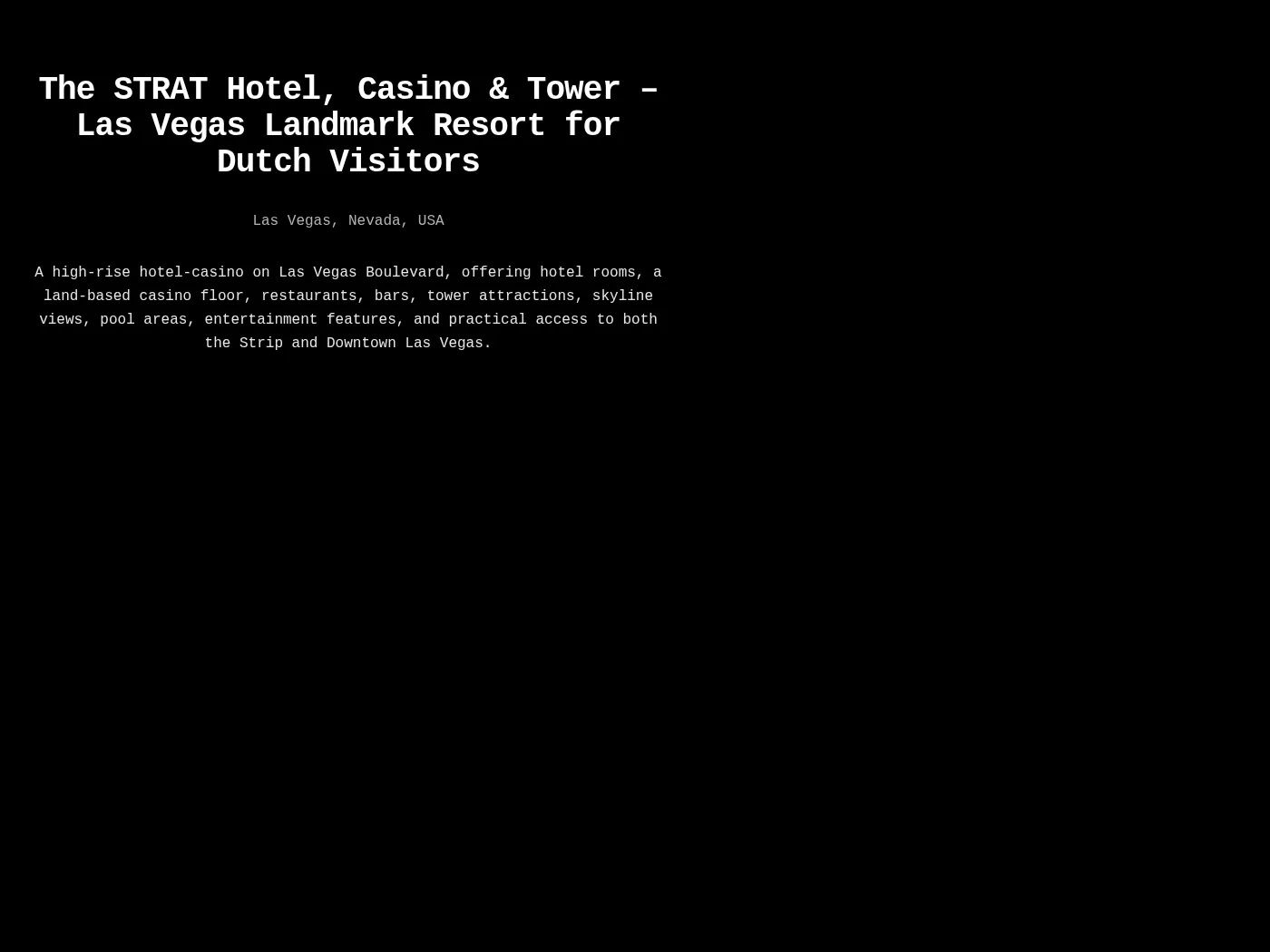 STRAT Hotel Dutch Guide