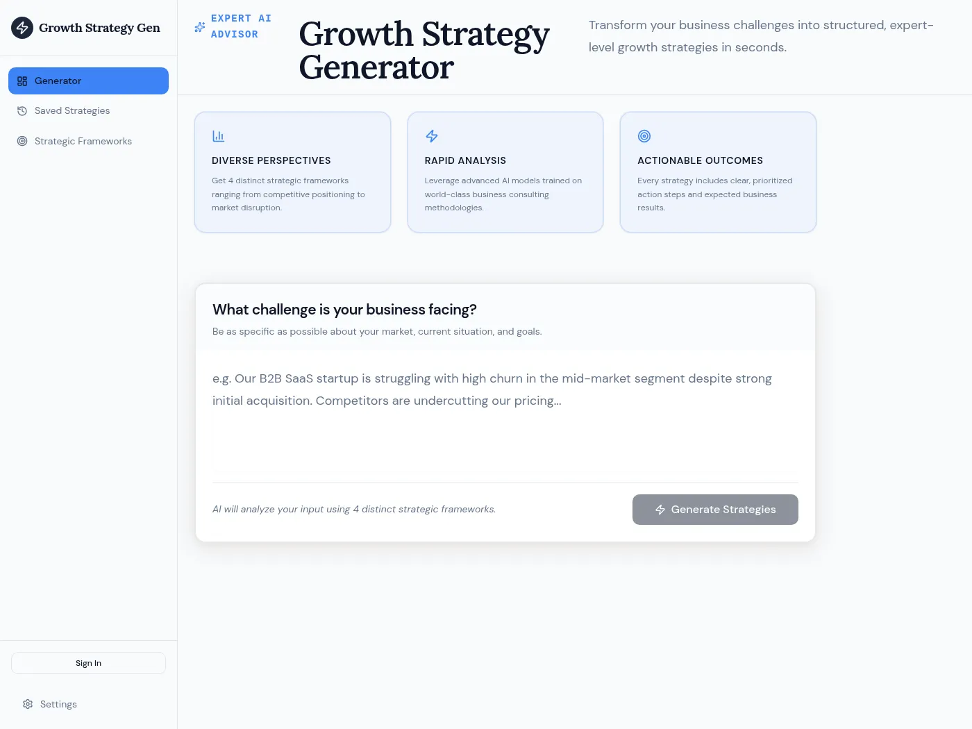 Growth Strategy Generator