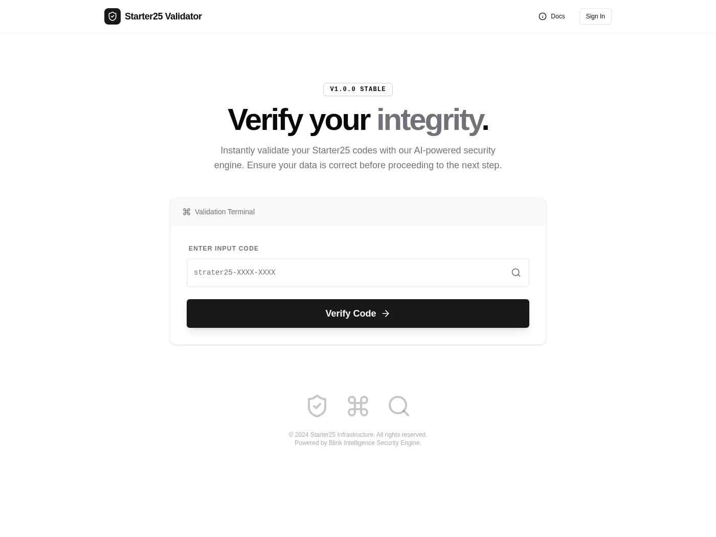 Starter25 Validator