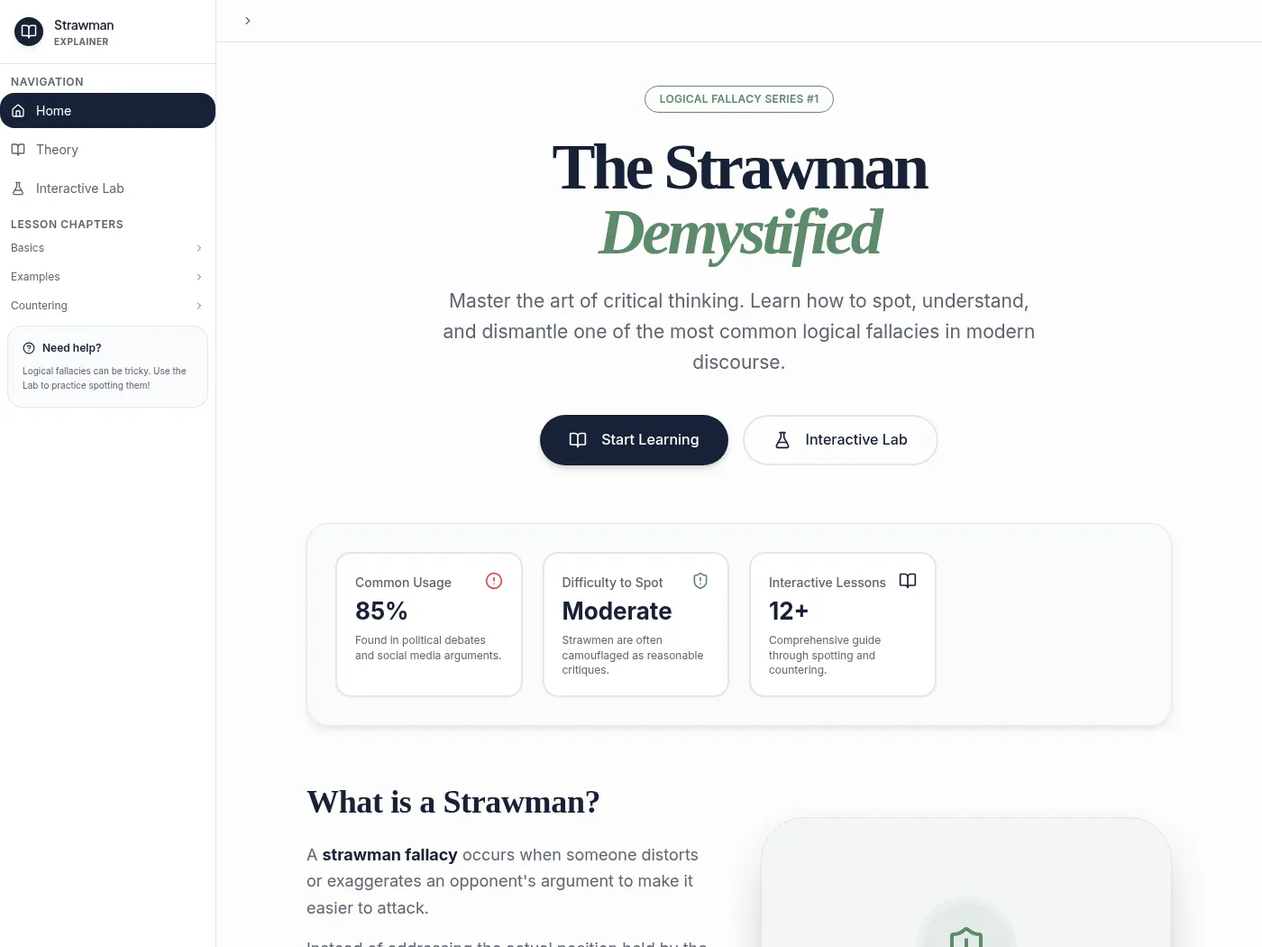 Strawman Theory Explainer