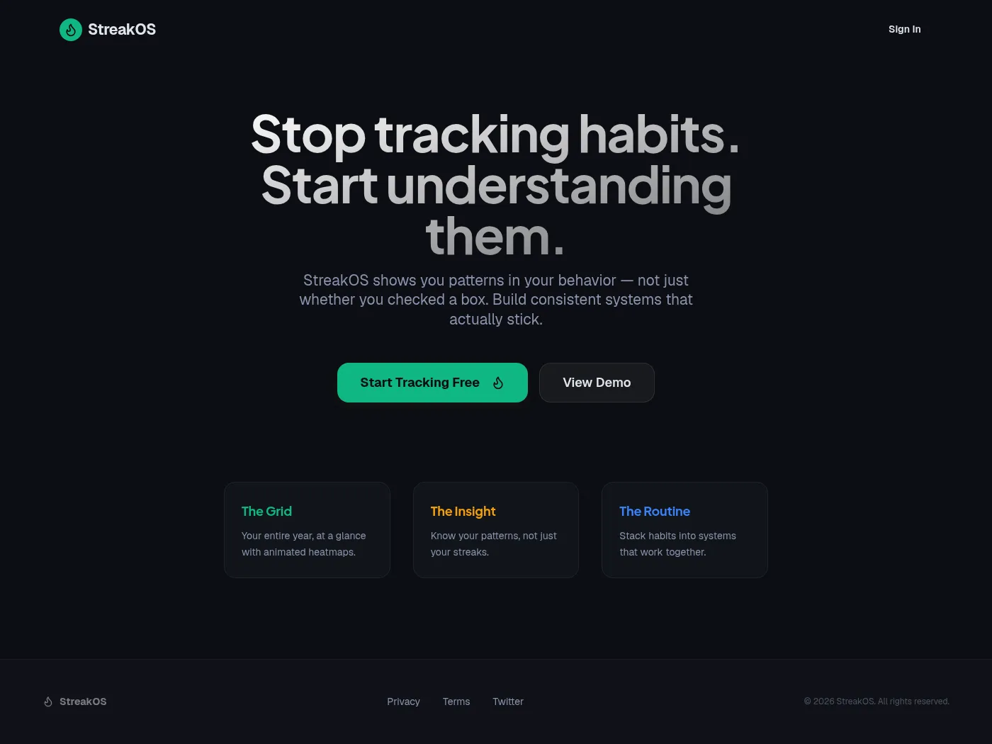 StreakOS Habit Tracker