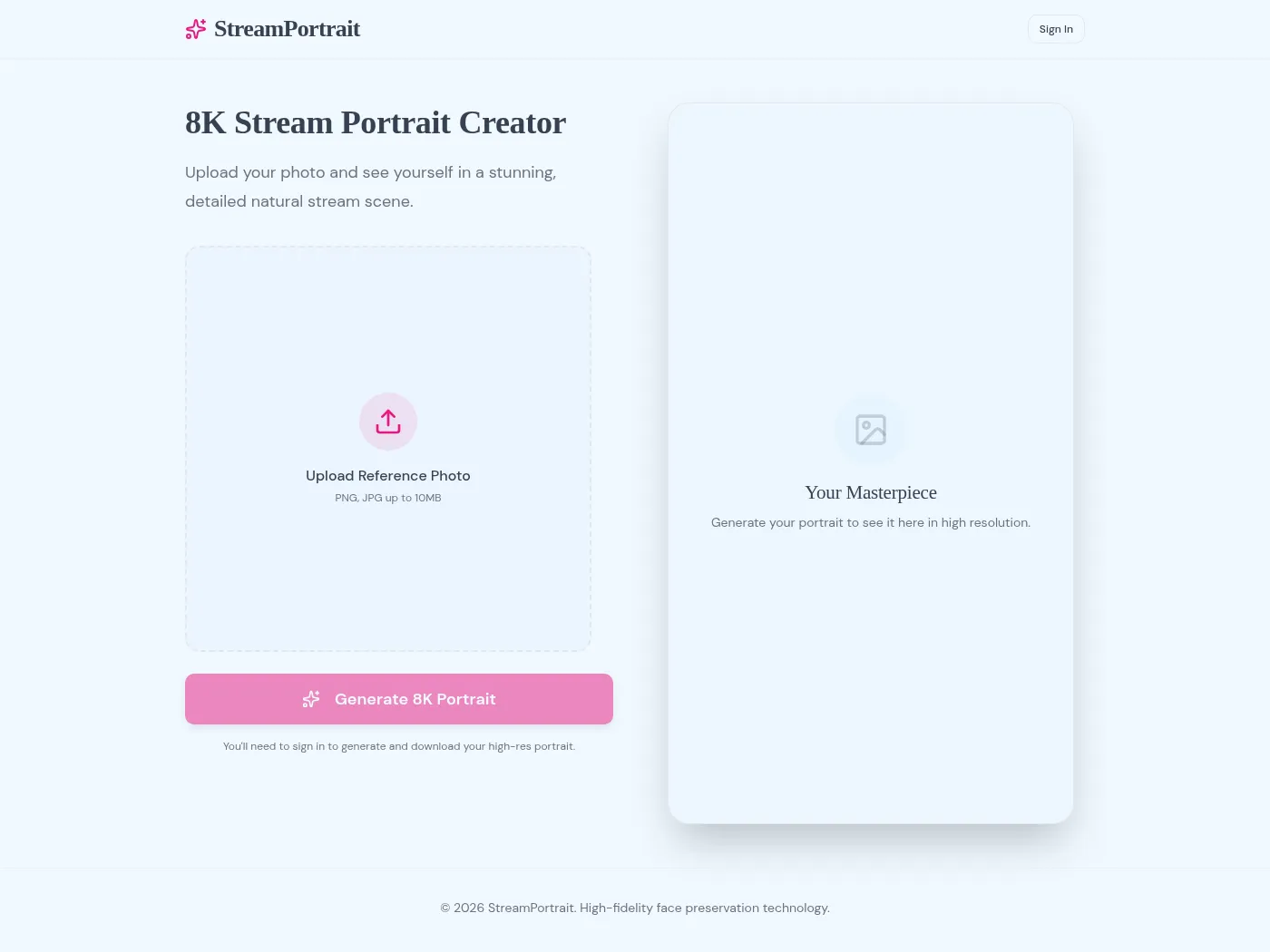 8K Stream Portrait Creator