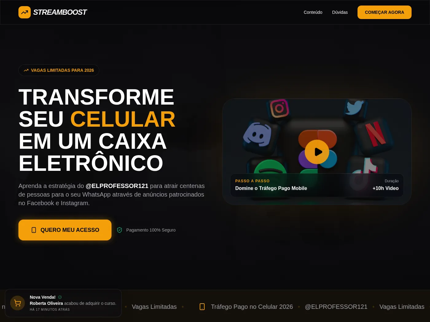 StreamBoost Landing Page
