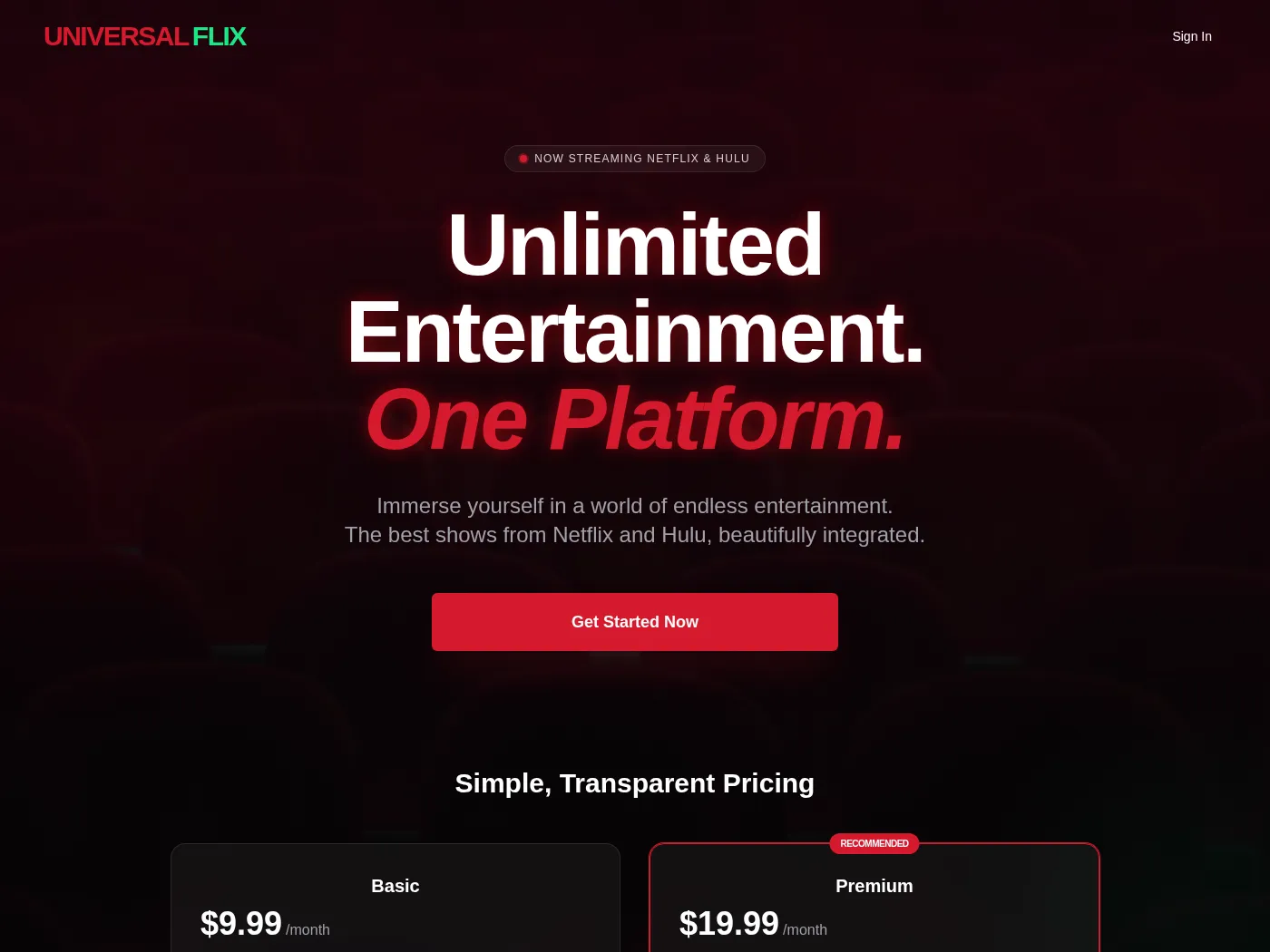 StreamFlix Showcase