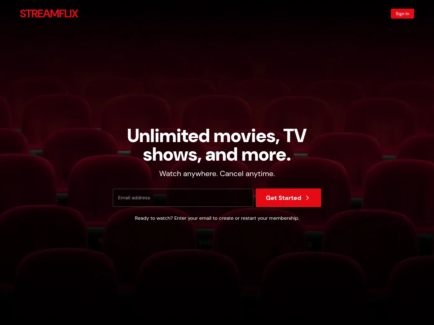 StreamFlix Web App