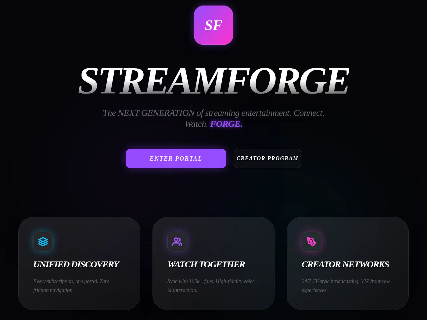 StreamForge Portal