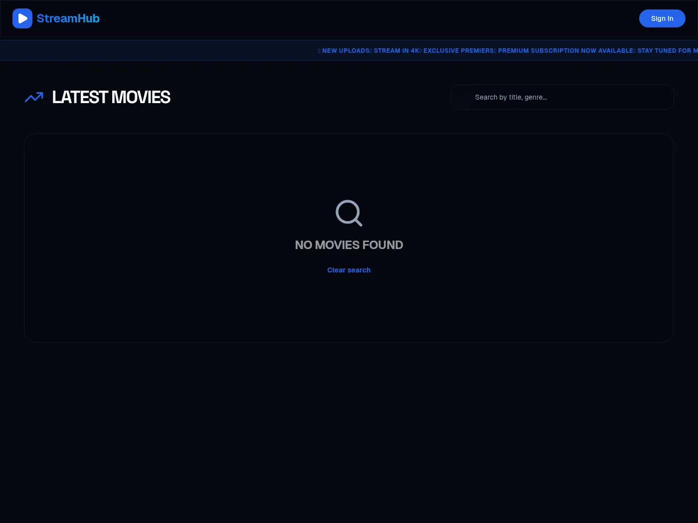 StreamHub Movie App