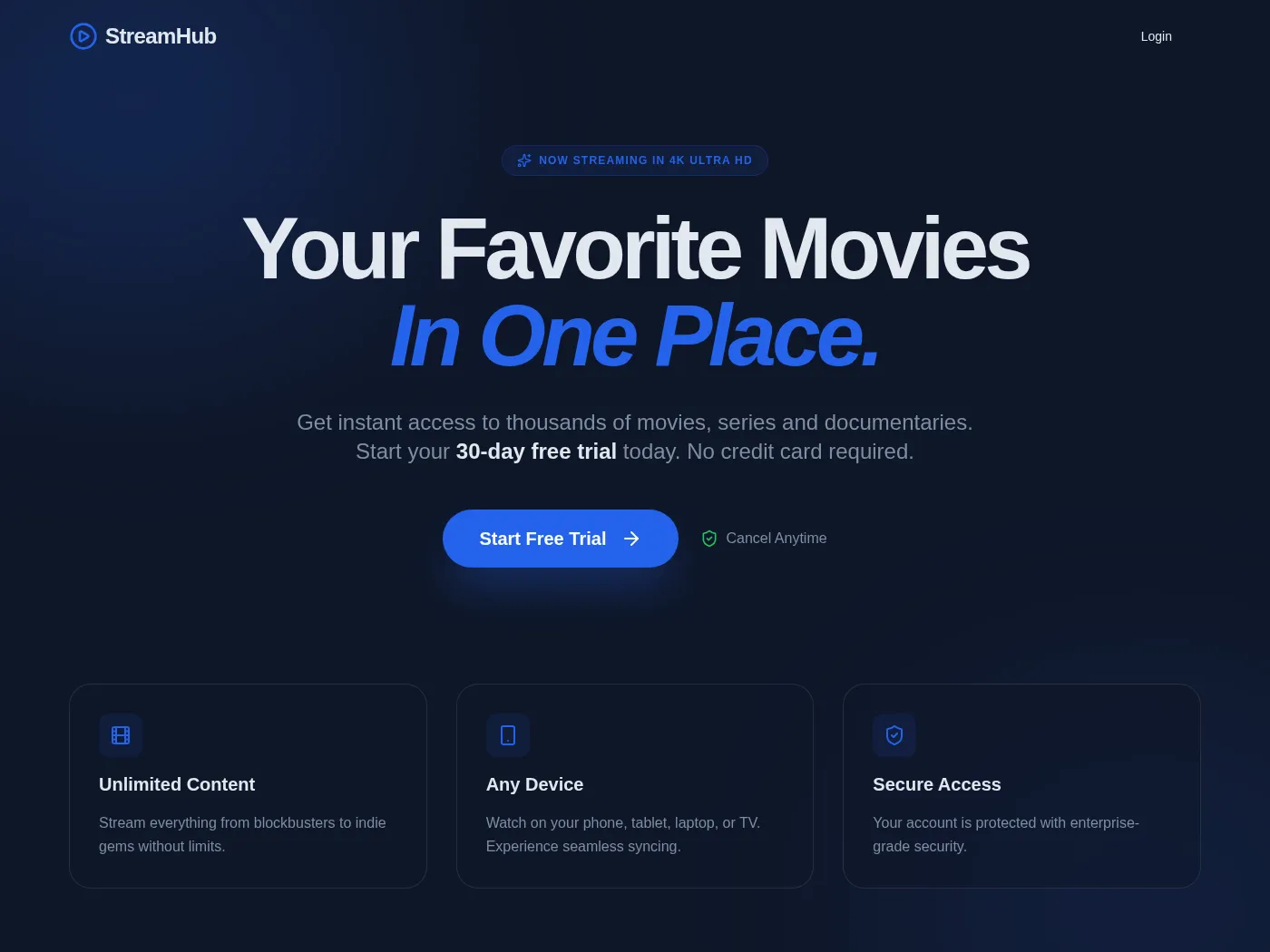 StreamHub Movie App