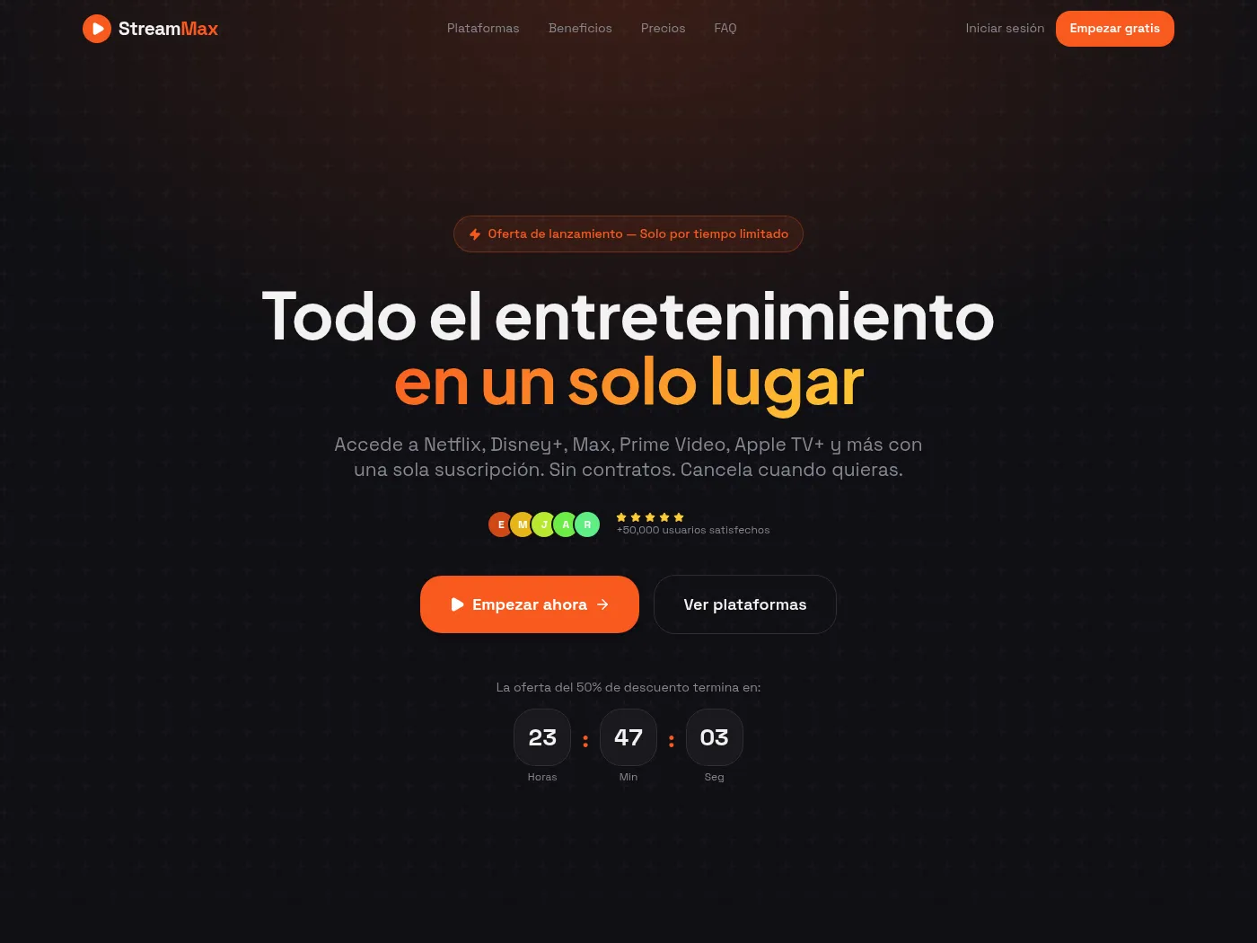Streaming Platform Sales Page