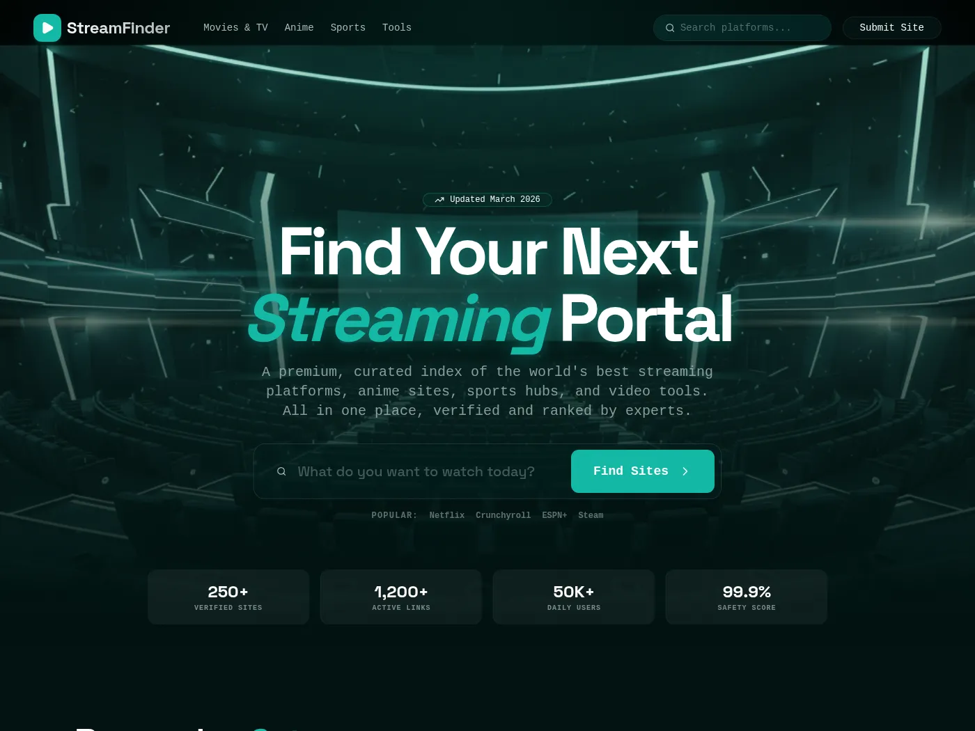 StreamFinder Web Portal