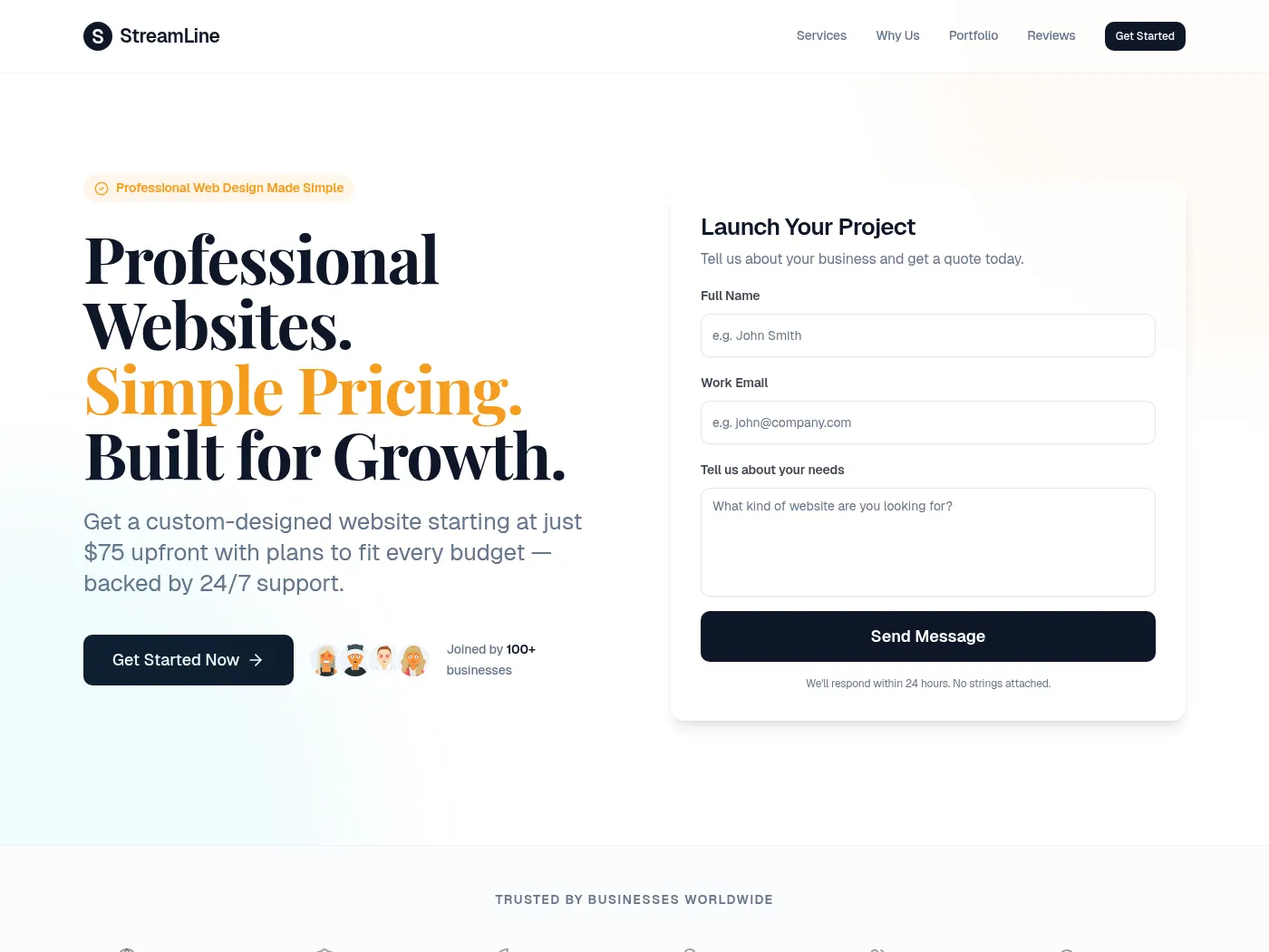 StreamLine Showcase Site