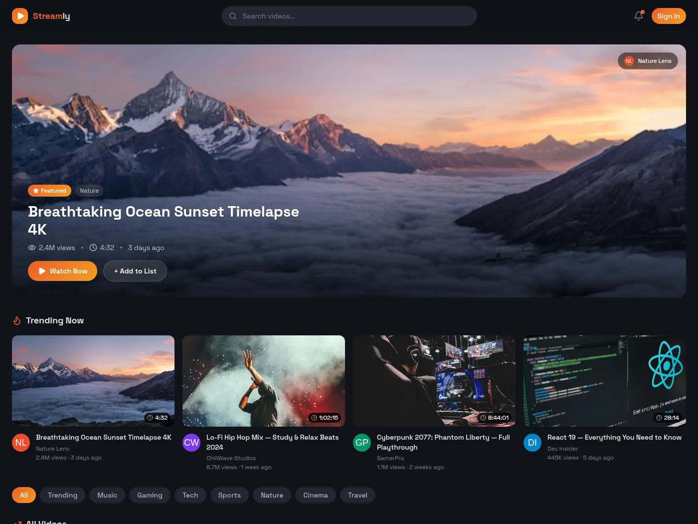 Streamly Video Hub