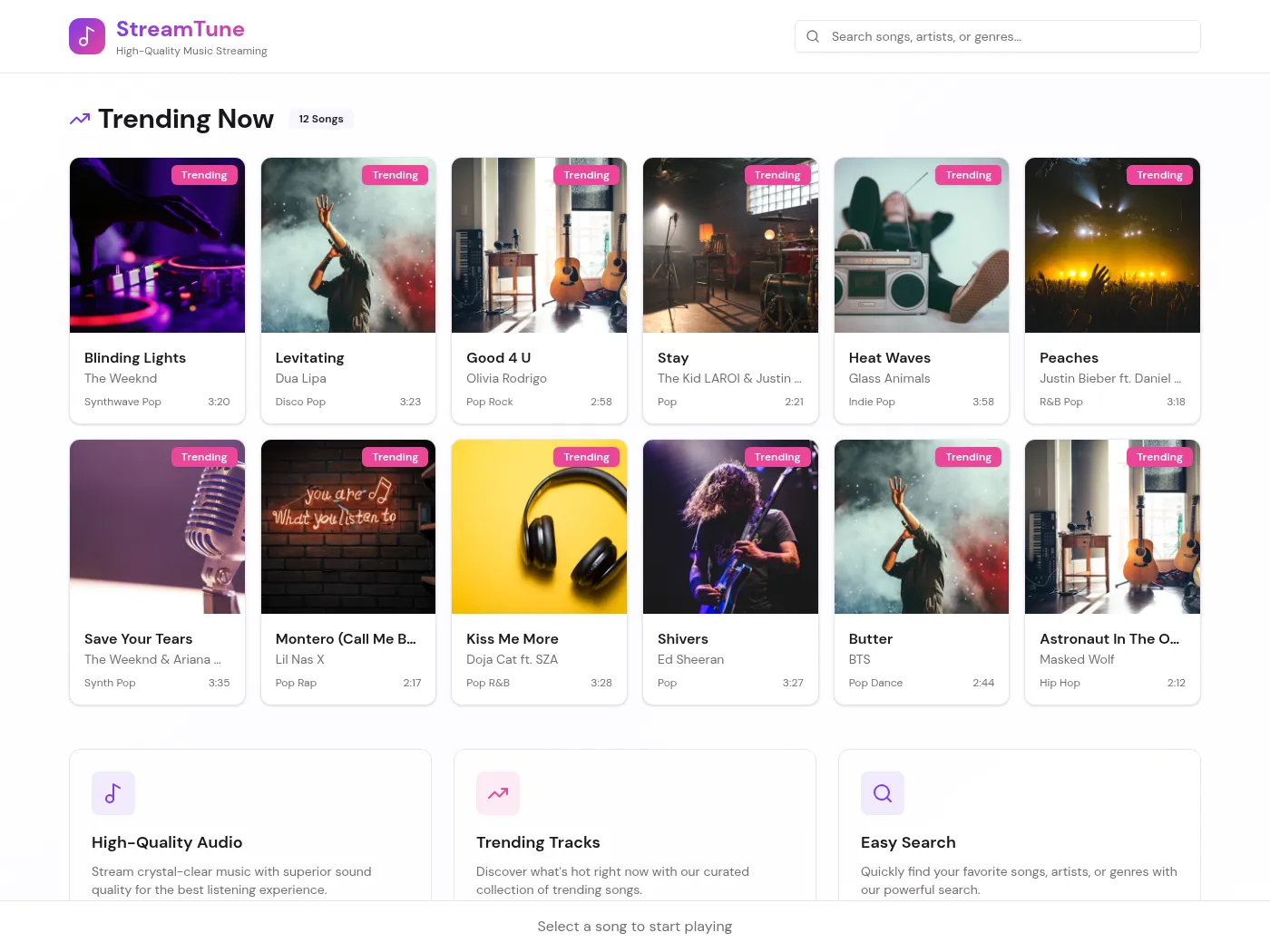 StreamTune Music App