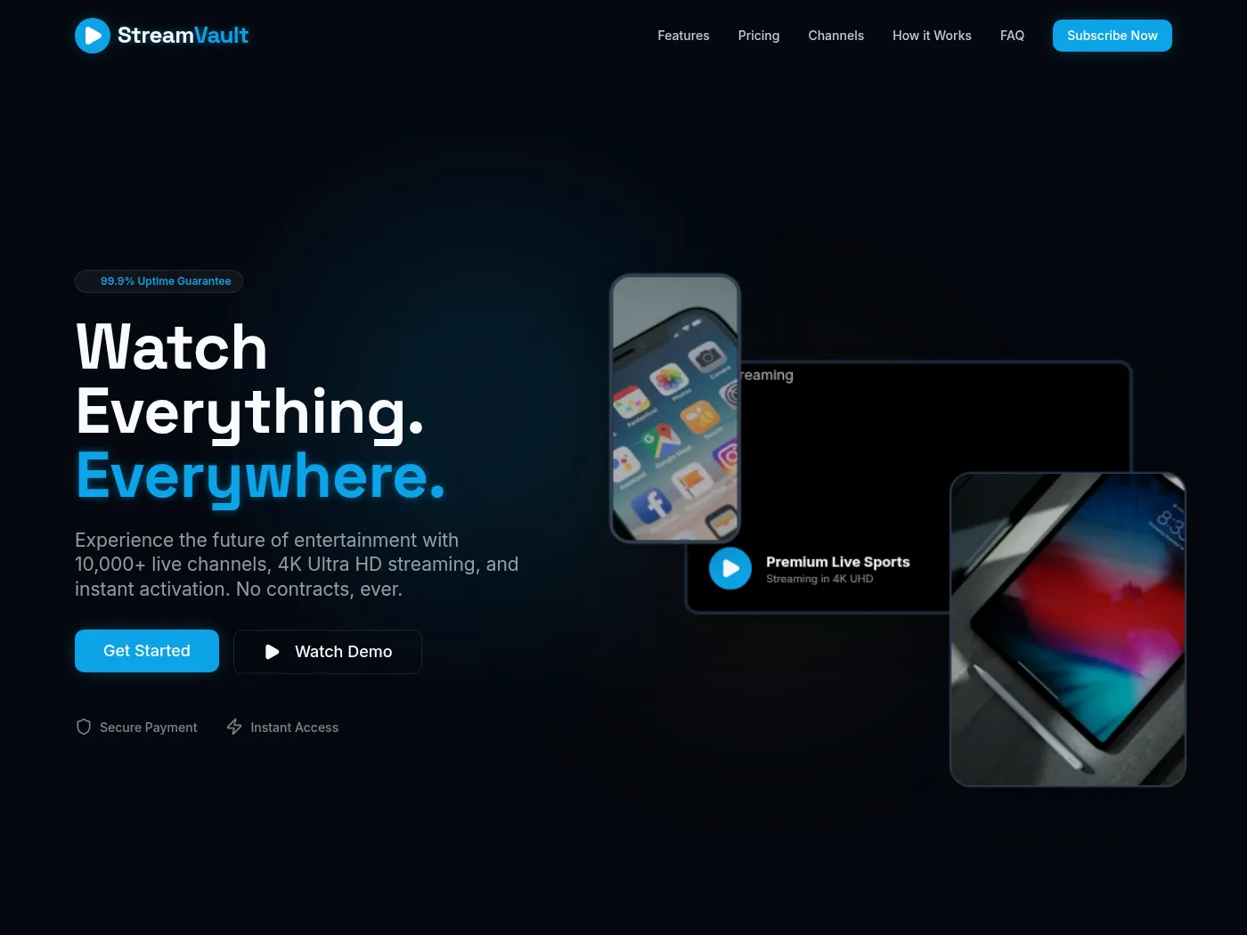 StreamVault IPTV Site