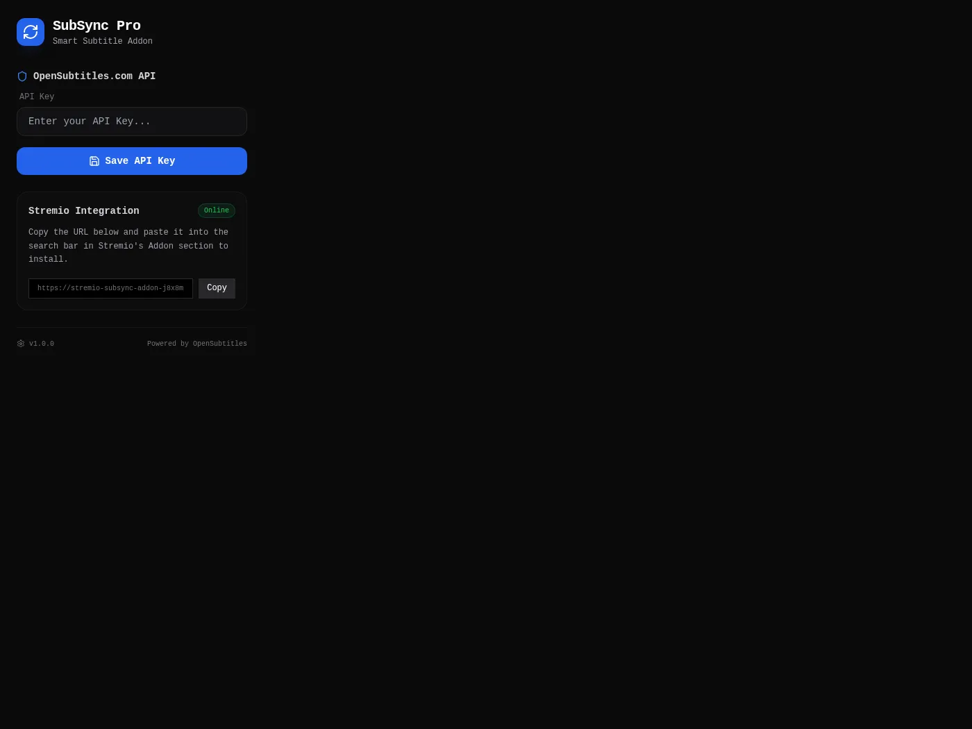 Stremio SubSync Pro