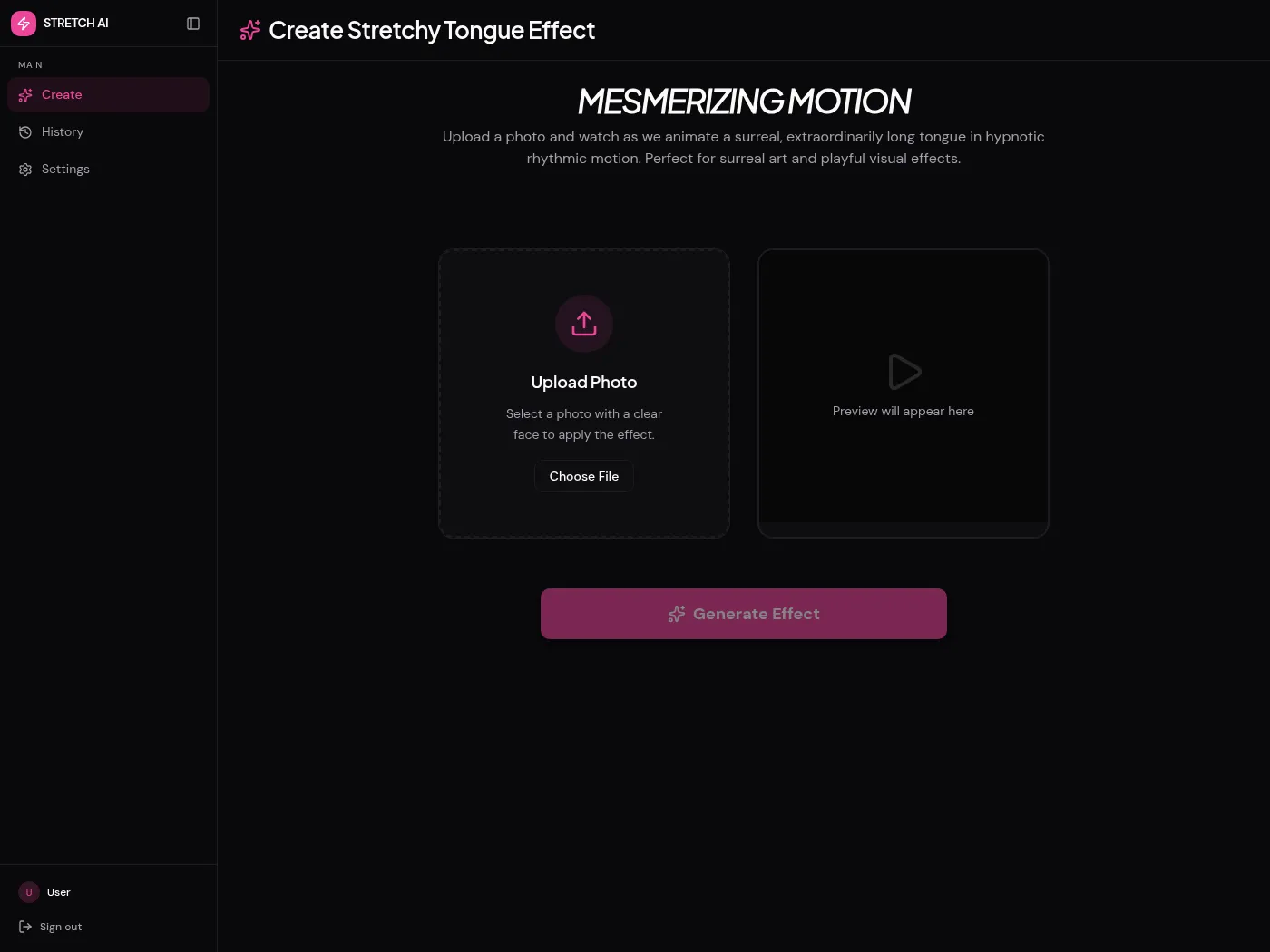 Stretchy Tongue Effect