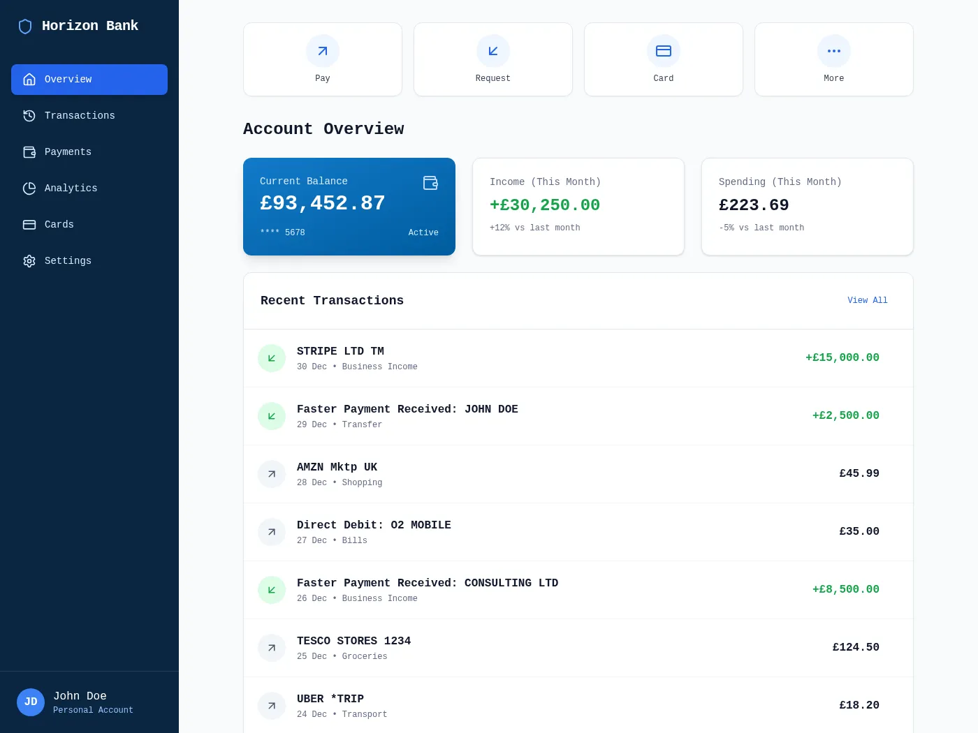 Stripe Payouts Mockup