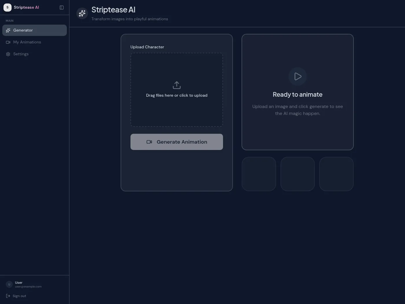 Striptease Video Generator