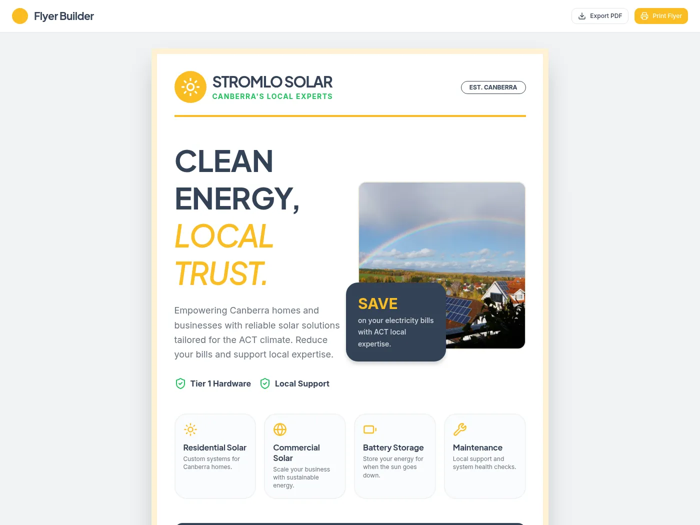 Stromlo Solar Flyer
