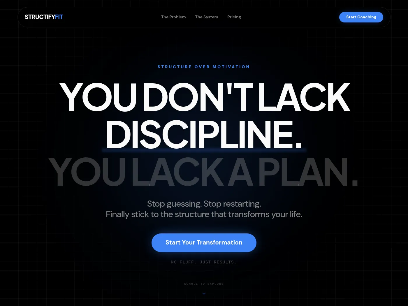 Structify Fit Landing Page