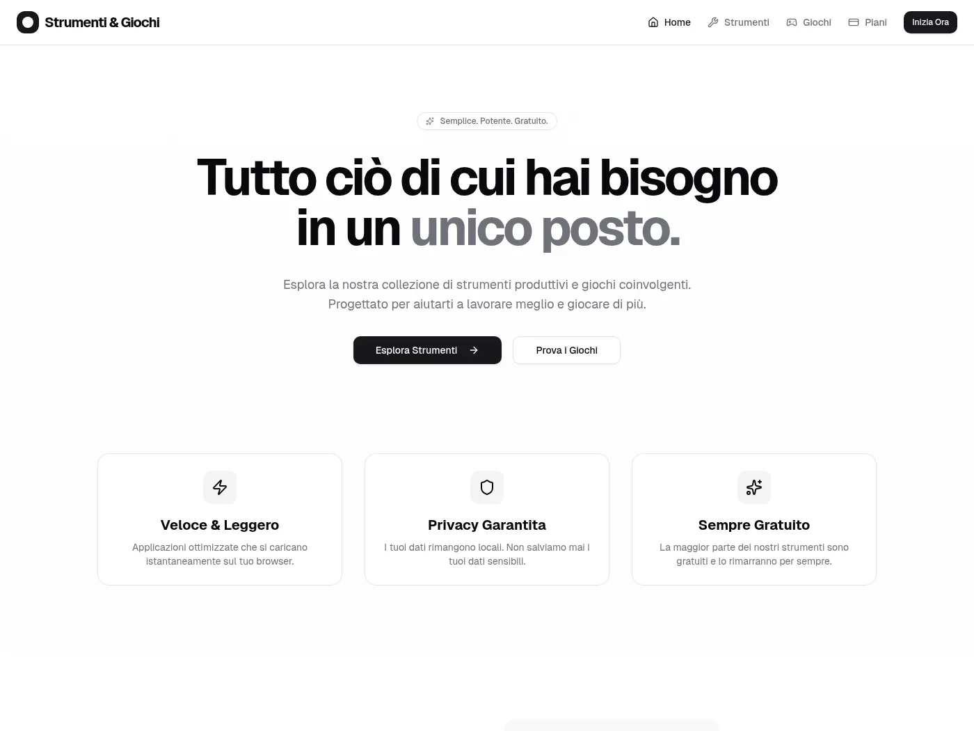 Strumenti & Giochi Hub